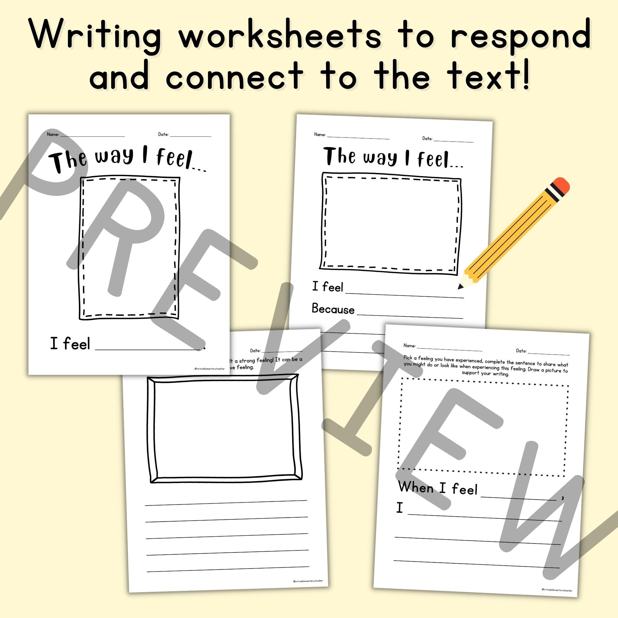 The Way I Feel SEL Worksheets, Emotion Coloring Pages (PDF) - Etsy