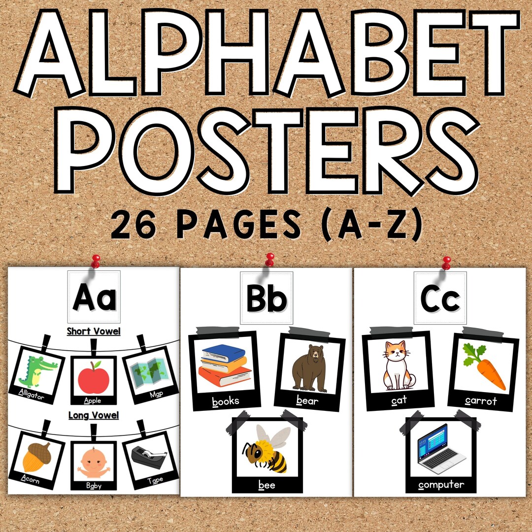 Alphabet Posters – Printable ABC Classroom Decor, ELL Phonics Posters ...