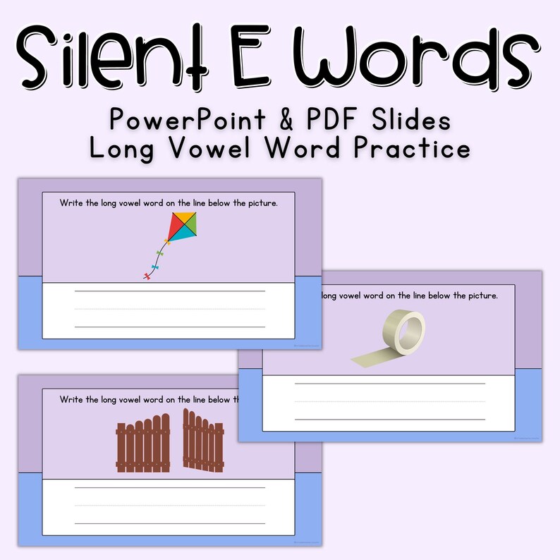 Silent E Words Powerpoint Slides Activity Magic E Writing Word ...