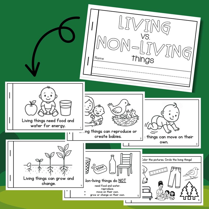 Living Vs Non-living Things Worksheets | Science Mini Book for Kids ...