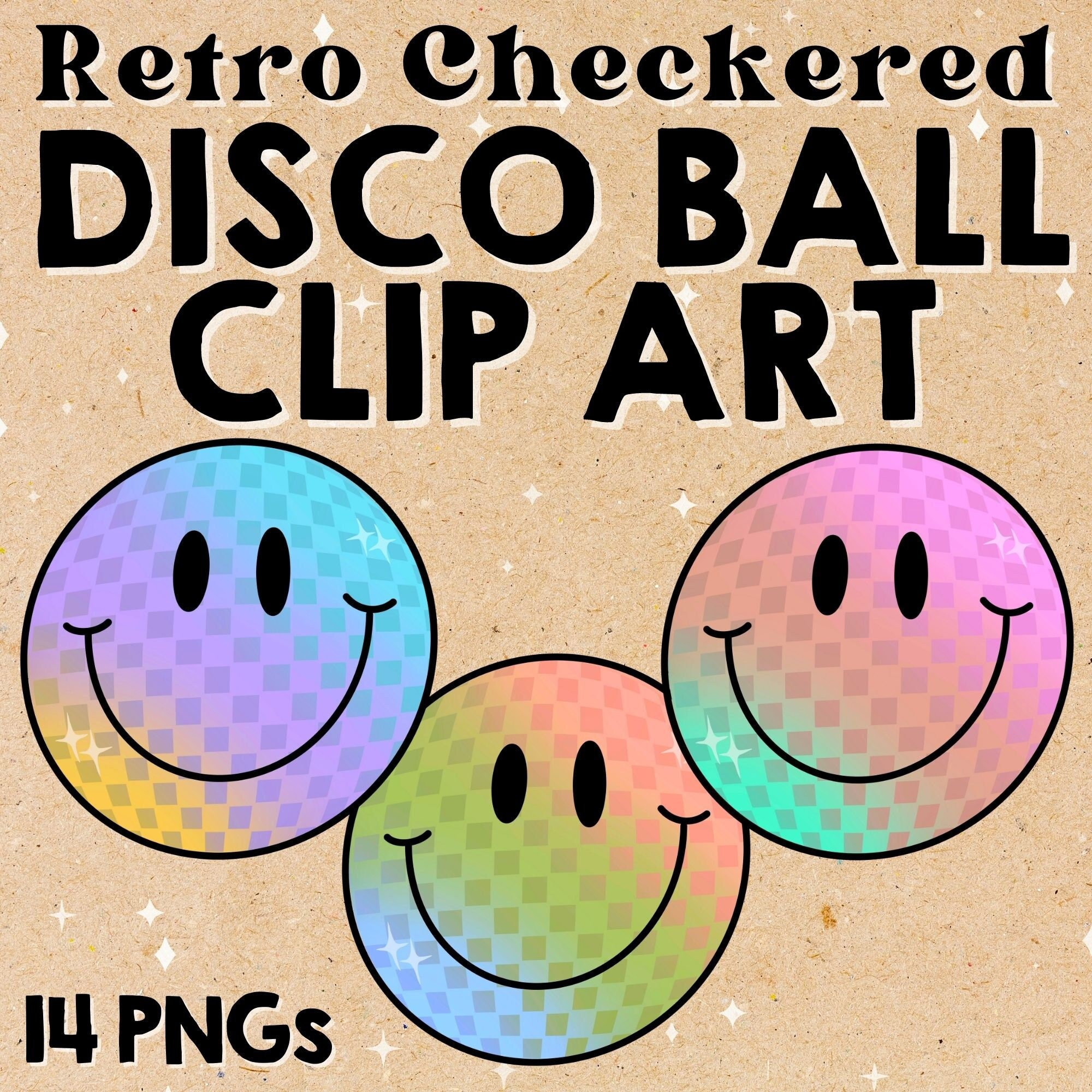 Disco Ball Clip Art Retro Smiley Face Clip Art Cut Out Disco Ball ...