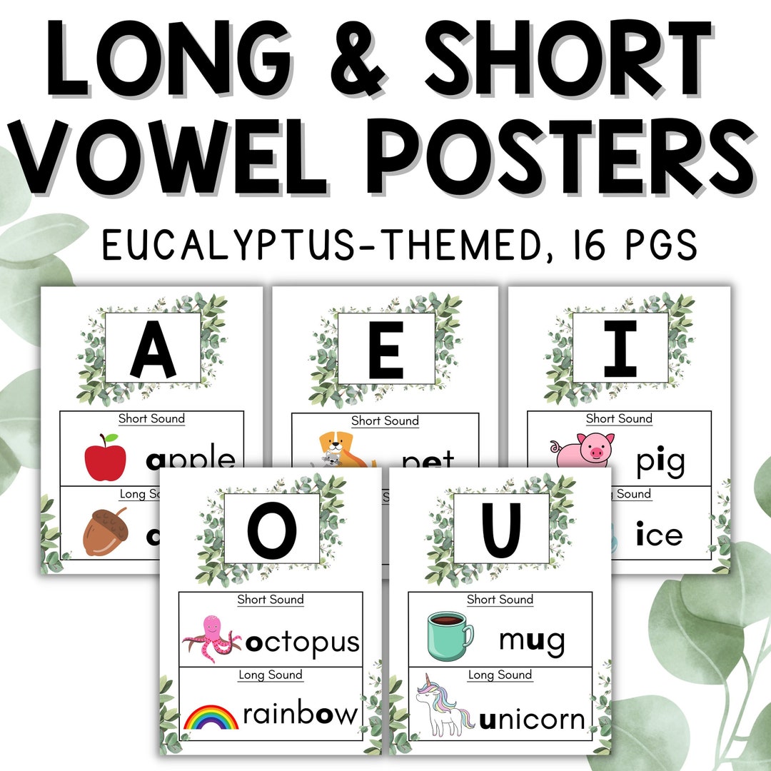 Long and Short Vowel Sound Posters Educational Posters ABC Posters ...