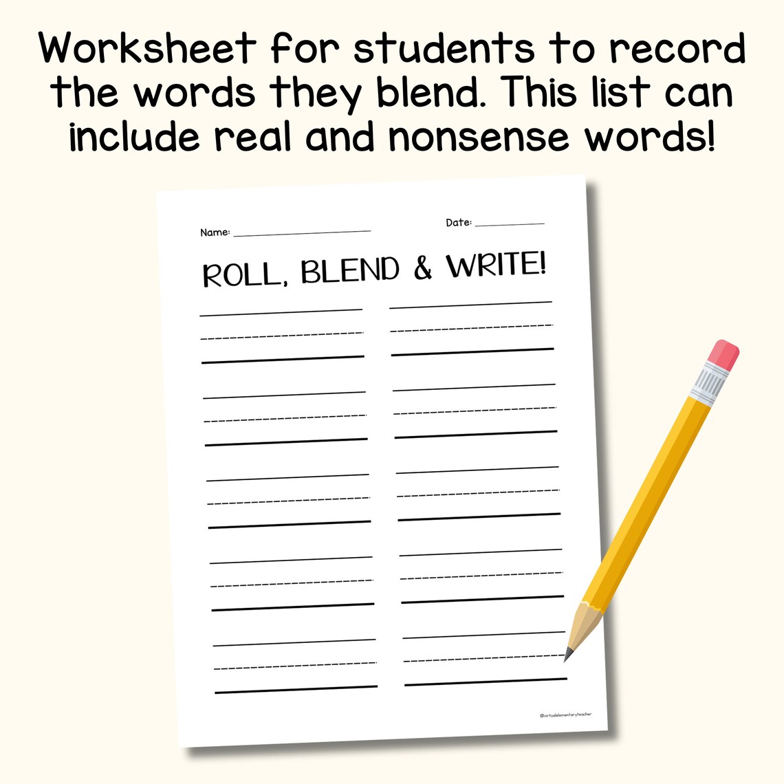 CVC Phonics Activity CVC Word Blending CCVC Blending Activity Writing ...