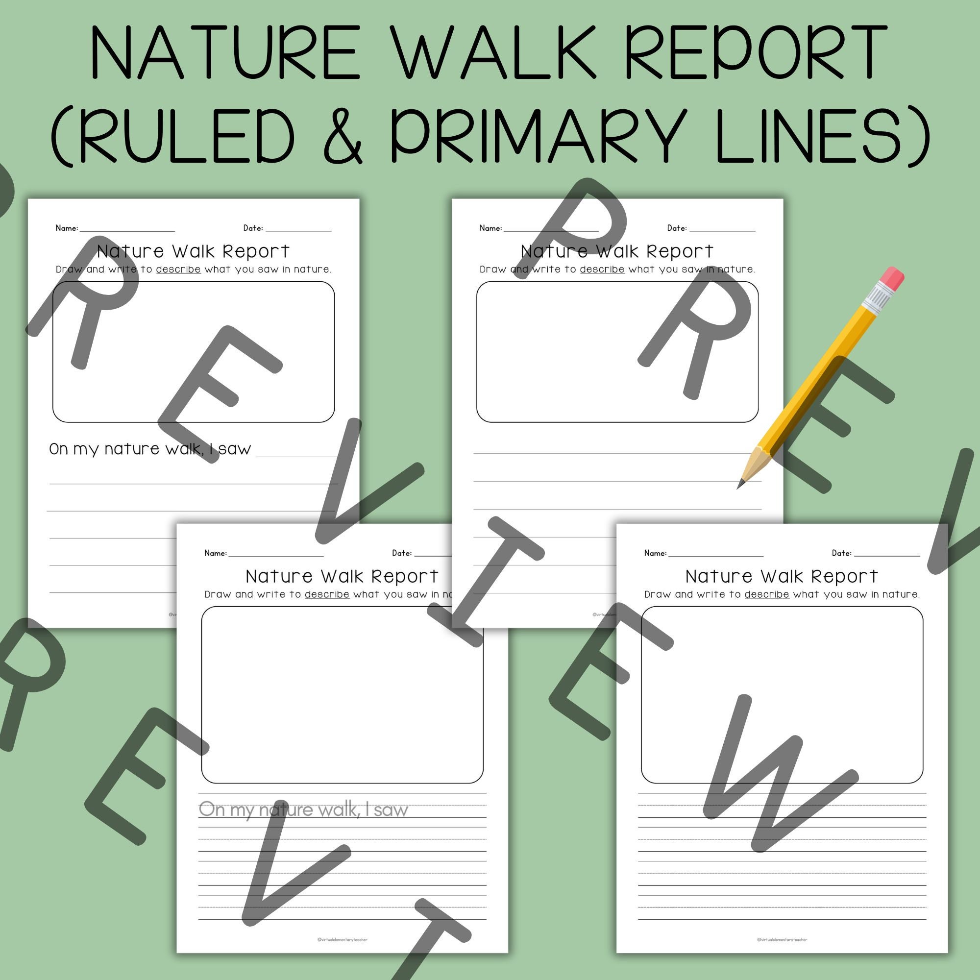 Nature Walk Activities Nature Walk Worksheets Science Observation Sheet ...