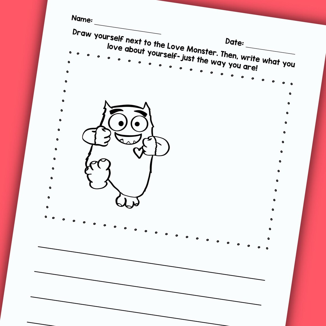 Reading Comprehension Lesson Read Aloud Love Monster Coloring Pages ...