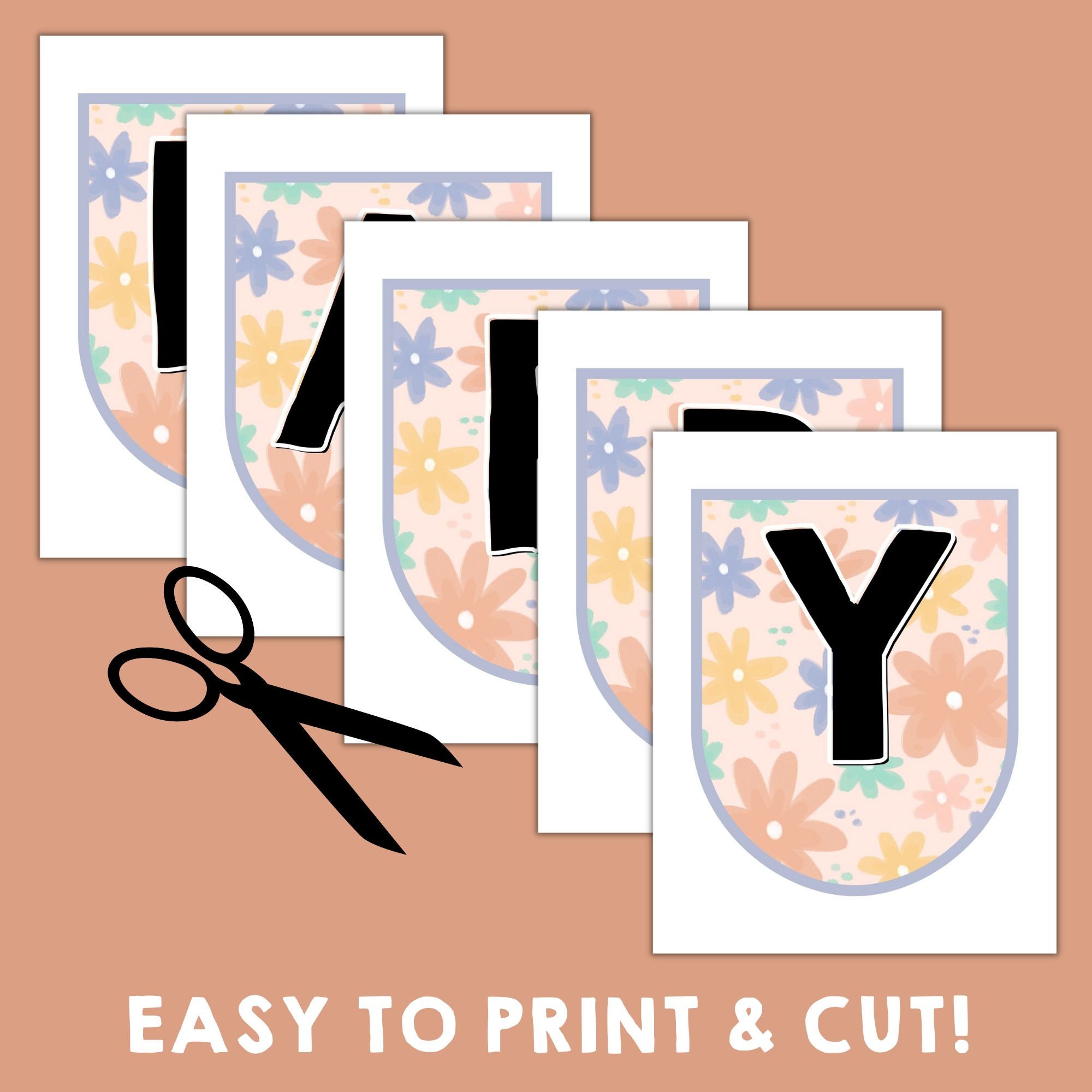 Spring Bulletin Board Decor Happy Spring Printable Banner Spring Flower ...