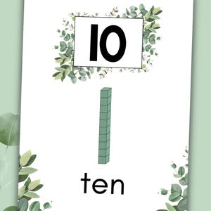 Number Posters Math Posters Multiples of Tens Numbers 10-100 Eucalyptus ...