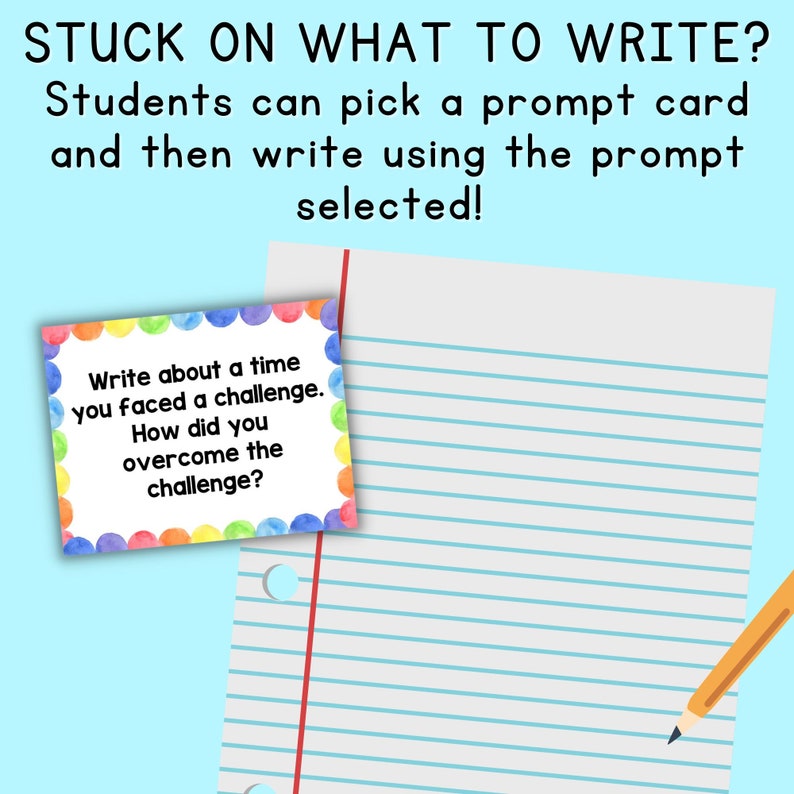 Writing Prompt Cards Writing Prompts for Students Early Writers Writing ...