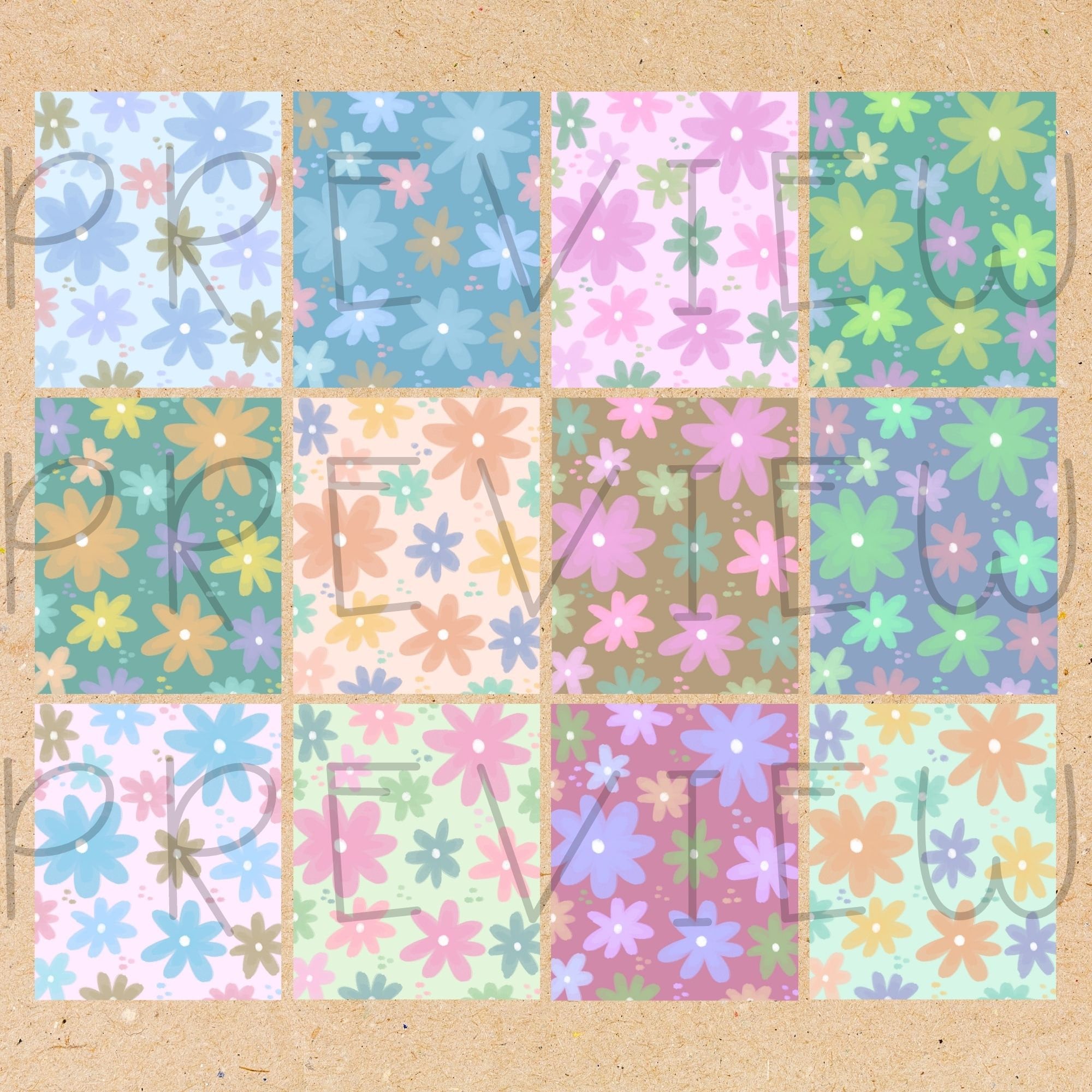 Flower Pattern Art Wallpaper Pastel Floral Desktop Wallpapers Boho ...