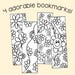 Preppy Flower Coloring Bookmarks Cute Printable Bookmarks to Color ...