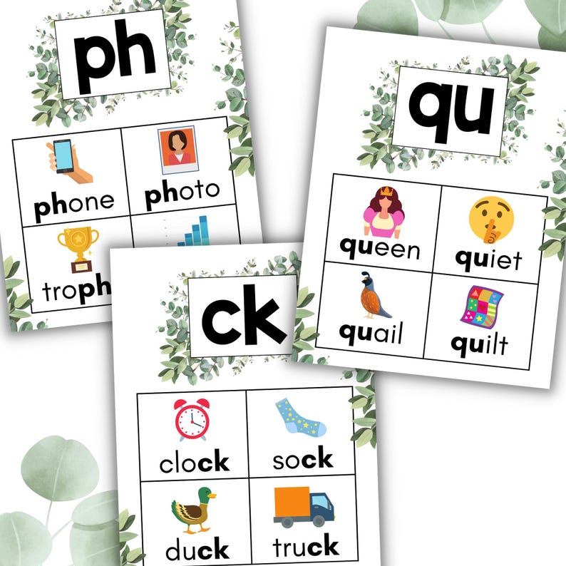 Eucalyptus Digraph Posters | Farmhouse Classroom Decor (PDF) - Etsy