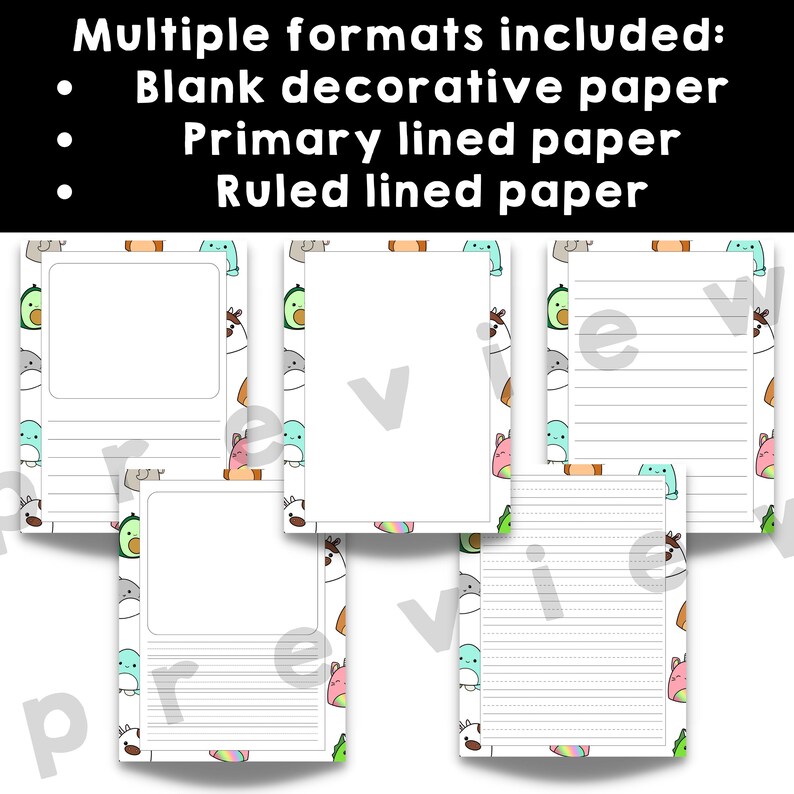 Squishmallow Writing Paper | 52 Page Printable Set (PDF) - Etsy
