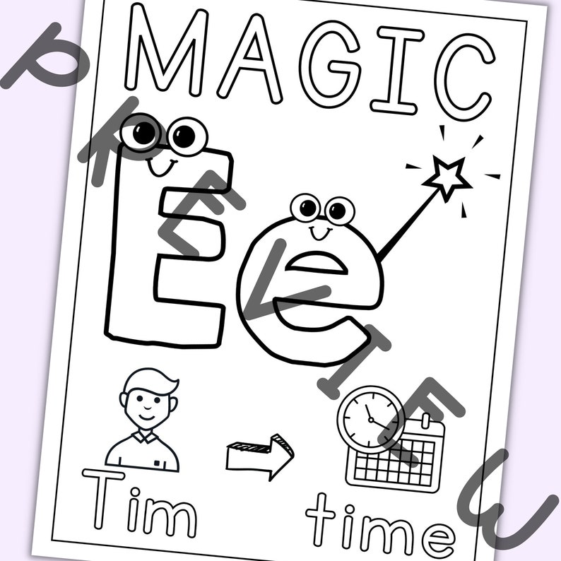 Magic E Worksheets and Coloring Pages Silent E Long Vowel Activity ...