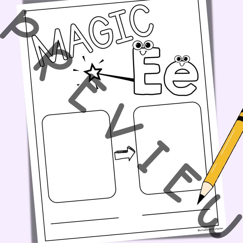 Magic E Worksheets and Coloring Pages Silent E Long Vowel Activity ...