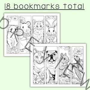 Printable Coloring Bookmarks Bookmarks to Color Floral Animal Coloring ...