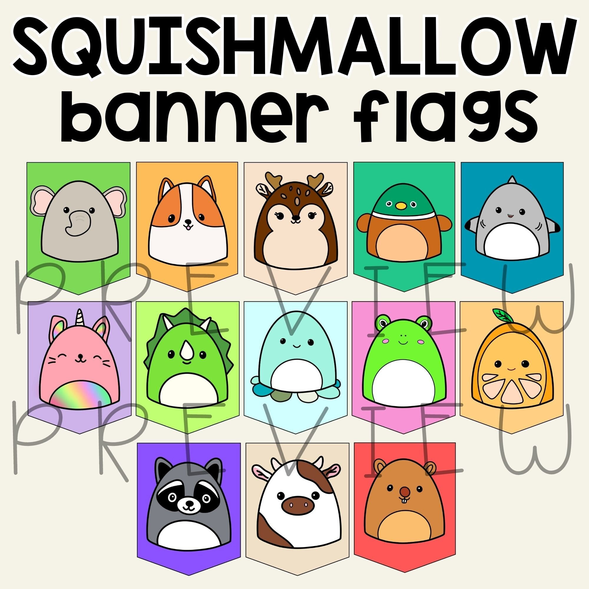 Squishmallow Pngs Squishmallow Party Banner Flags Printable Cut Out ...