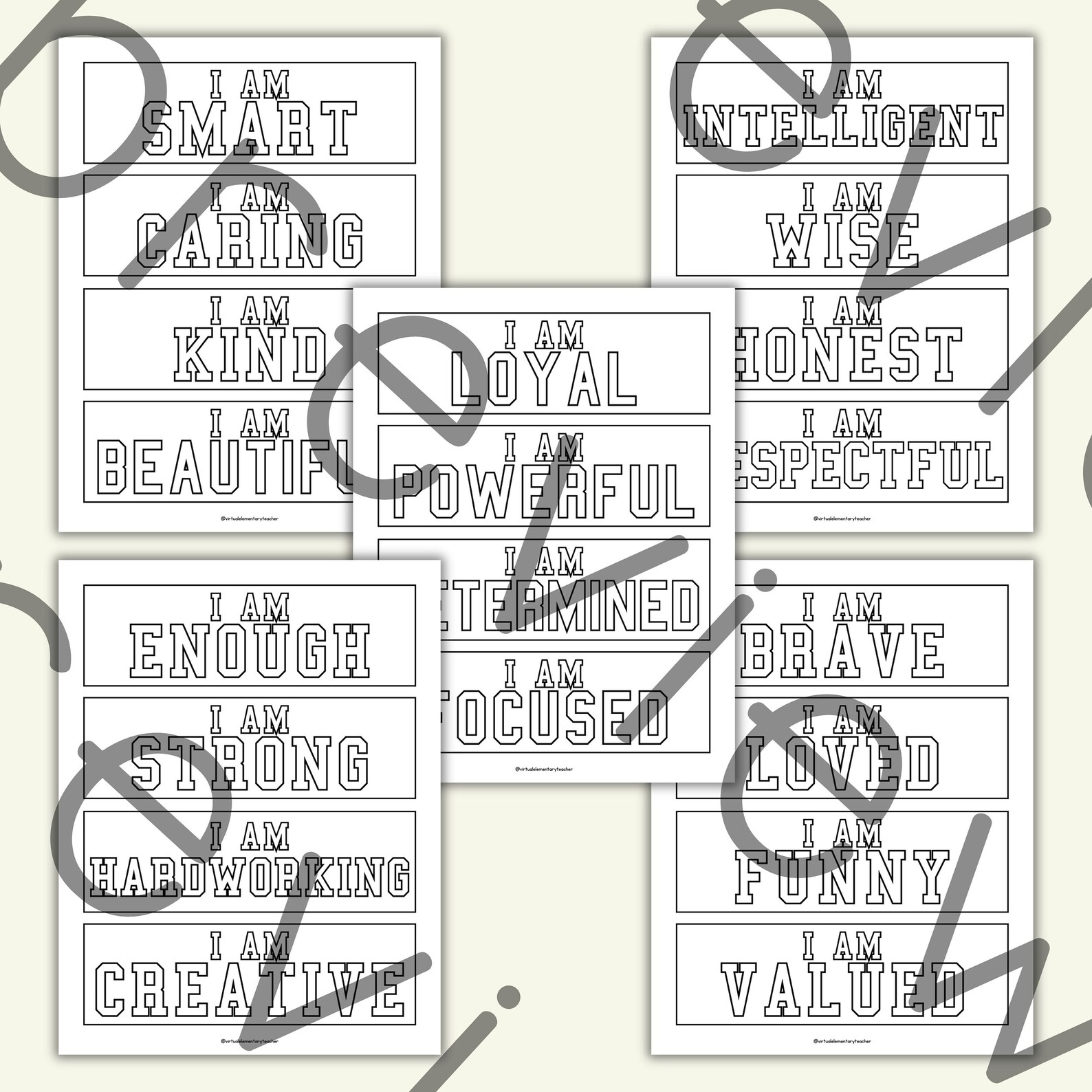 Affirmation Coloring Bookmarks Affirmation Bookmarks Bookmarks to Color ...