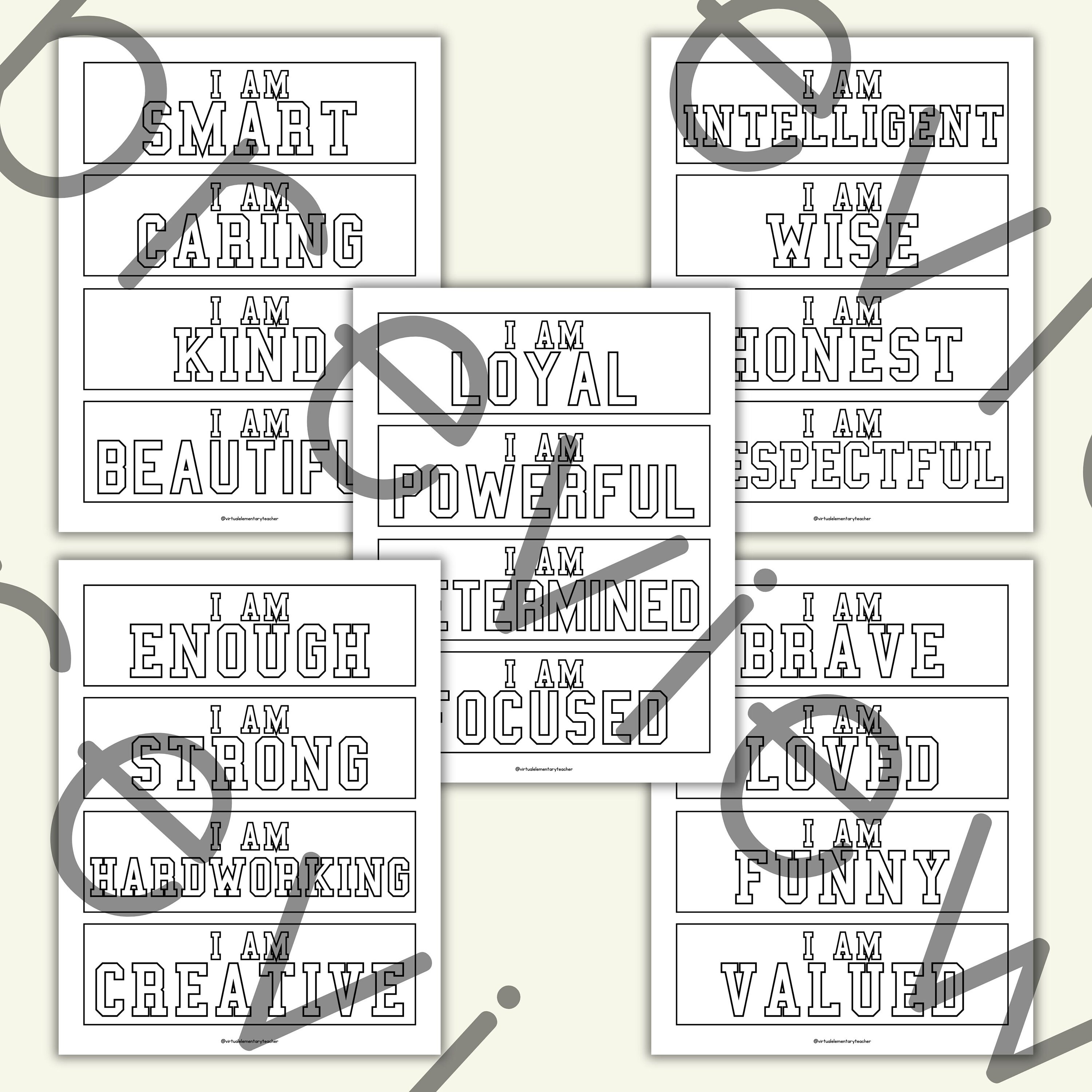 Affirmation Coloring Bookmarks Affirmation Bookmarks Bookmarks to Color ...