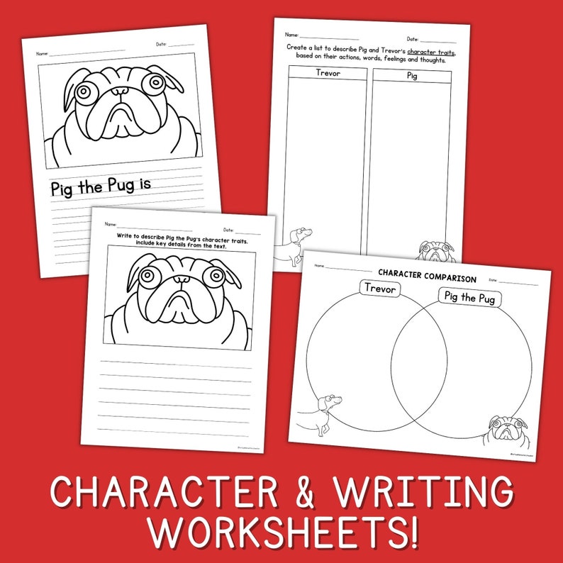 Pig the Pug Coloring Pages Reading & Writing Worksheets Read Aloud ...