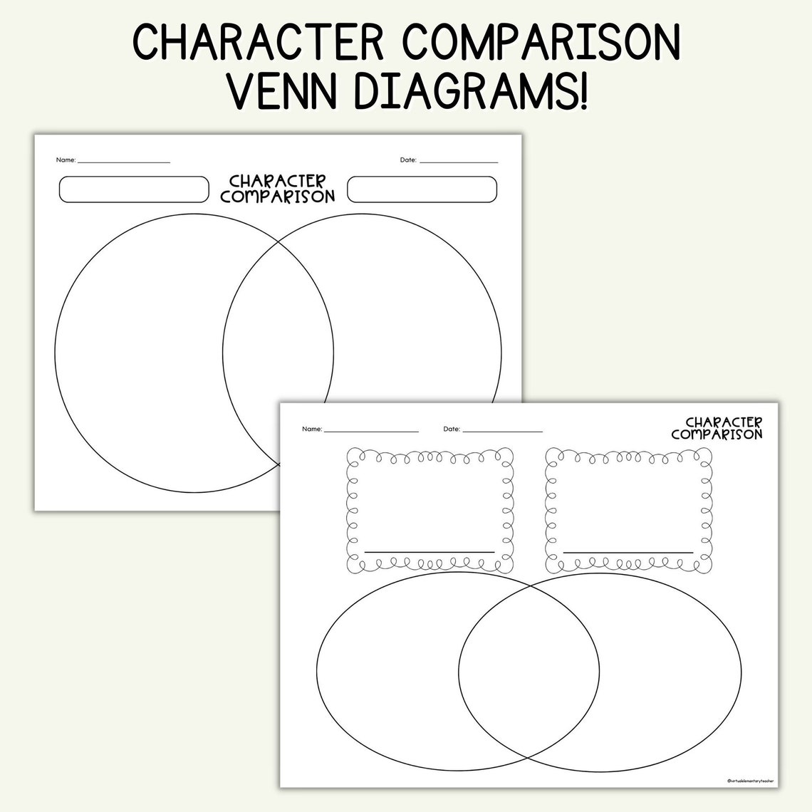 Compare and Contrast Graphic Organizer Character Traits Worksheet ...