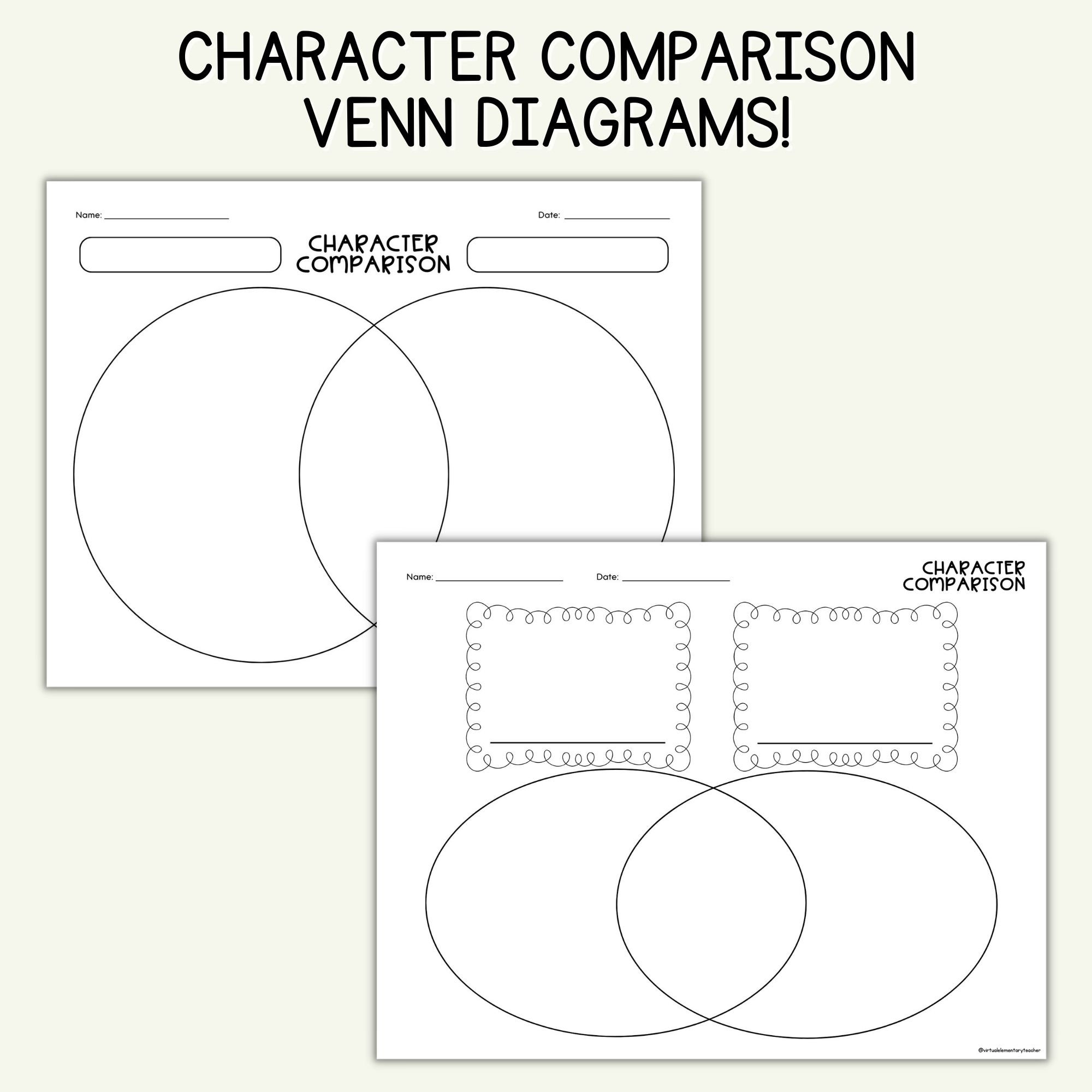 Compare and Contrast Graphic Organizer Character Traits Worksheet ...