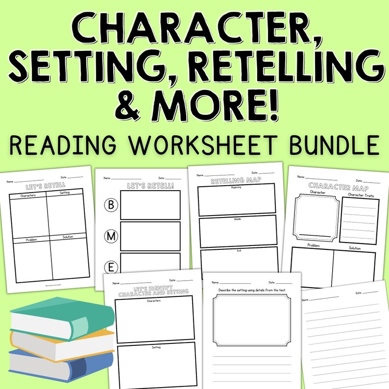Reading Comprehension Worksheets | Retelling, Character & Setting (PDF ...