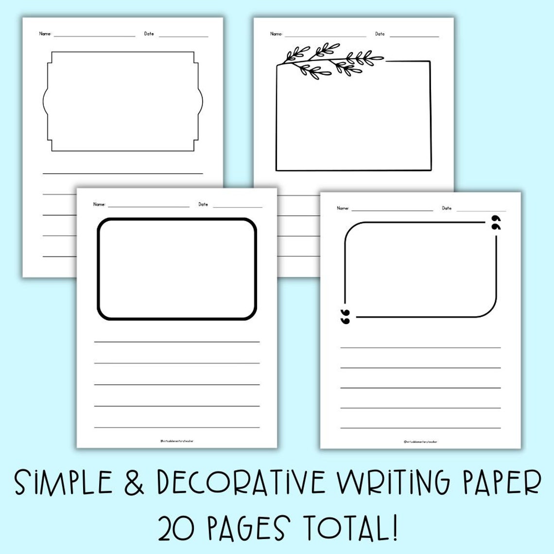 Writing Paper, Printable Writing Paper Worksheets, Kids Writing Paper ...