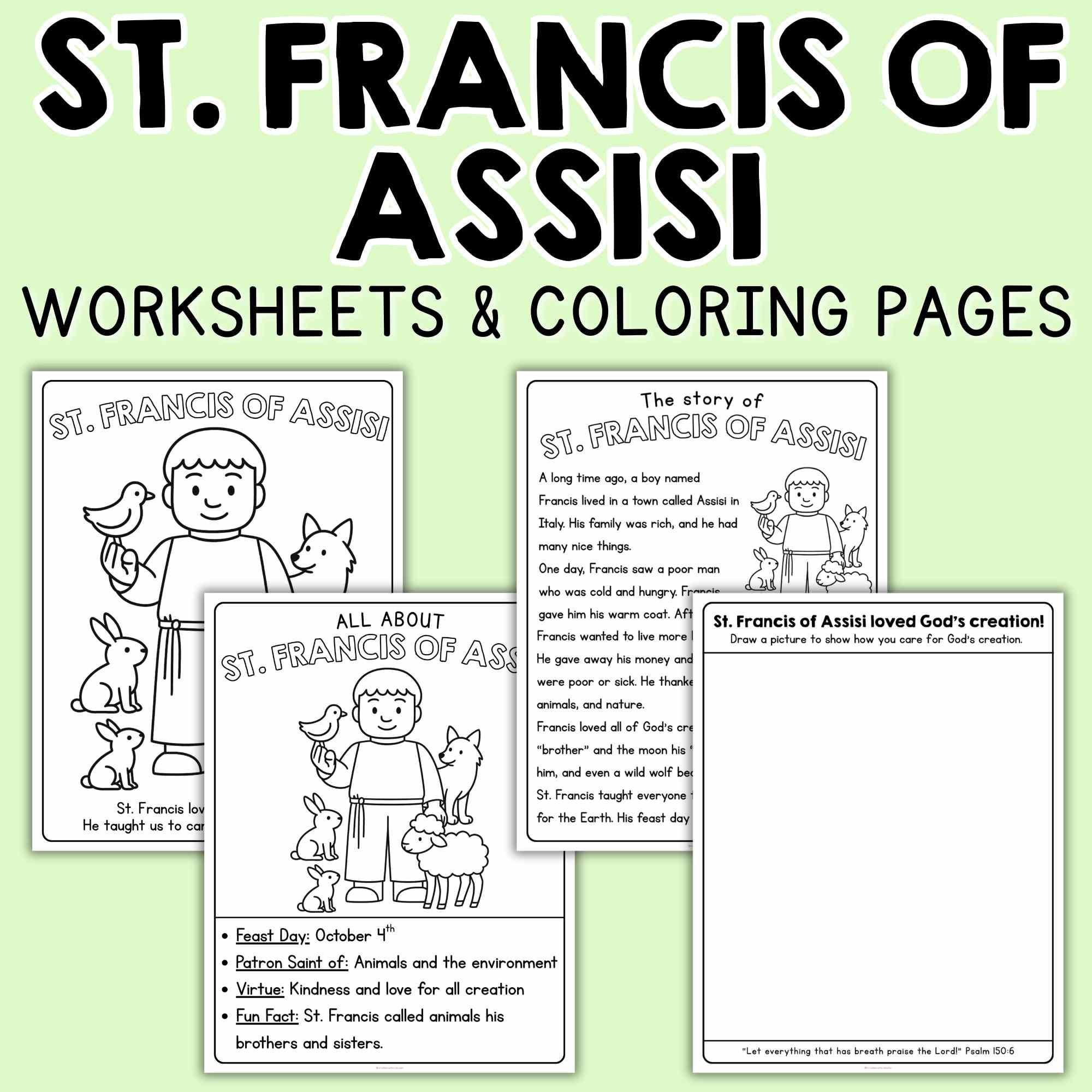 St. Francis of Assisi Coloring Page & Activity | Catholic Saint ...