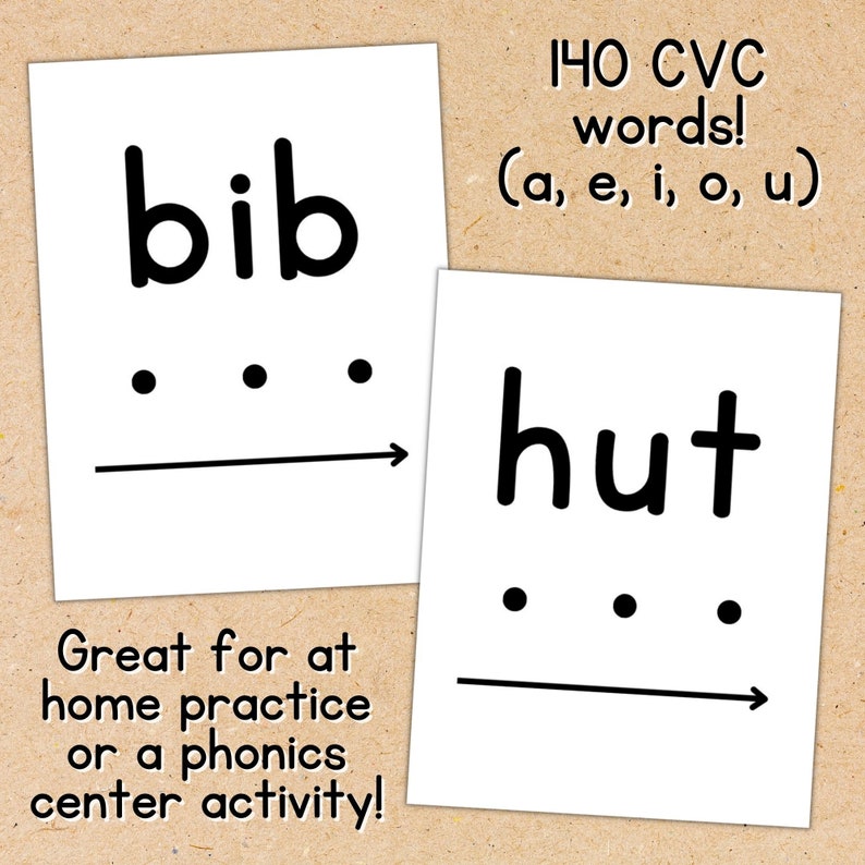 CVC Blending Flashcards Printable Phonics Flashcards Letter Blending ...