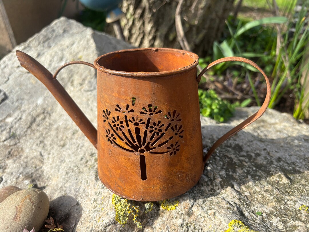 Watering Can/lantern/rust Decoration/garden Decoration/rust Lantern ...