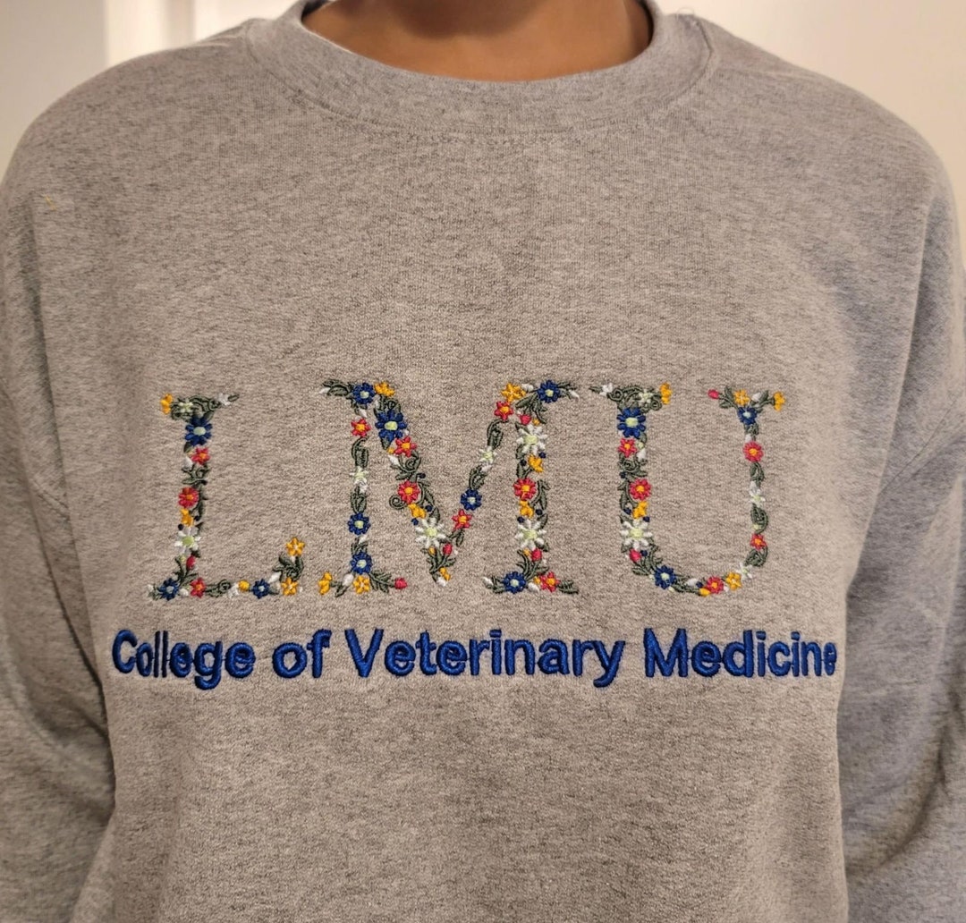CUSTOM LMU Floral Embroidered Sweater, College Hoodie or Sweatshirt ...
