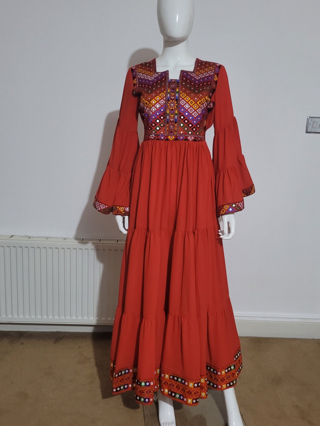 Maxi European Dress Arab Dress Afghani Maxi Asian Clothe M Size Dress ...