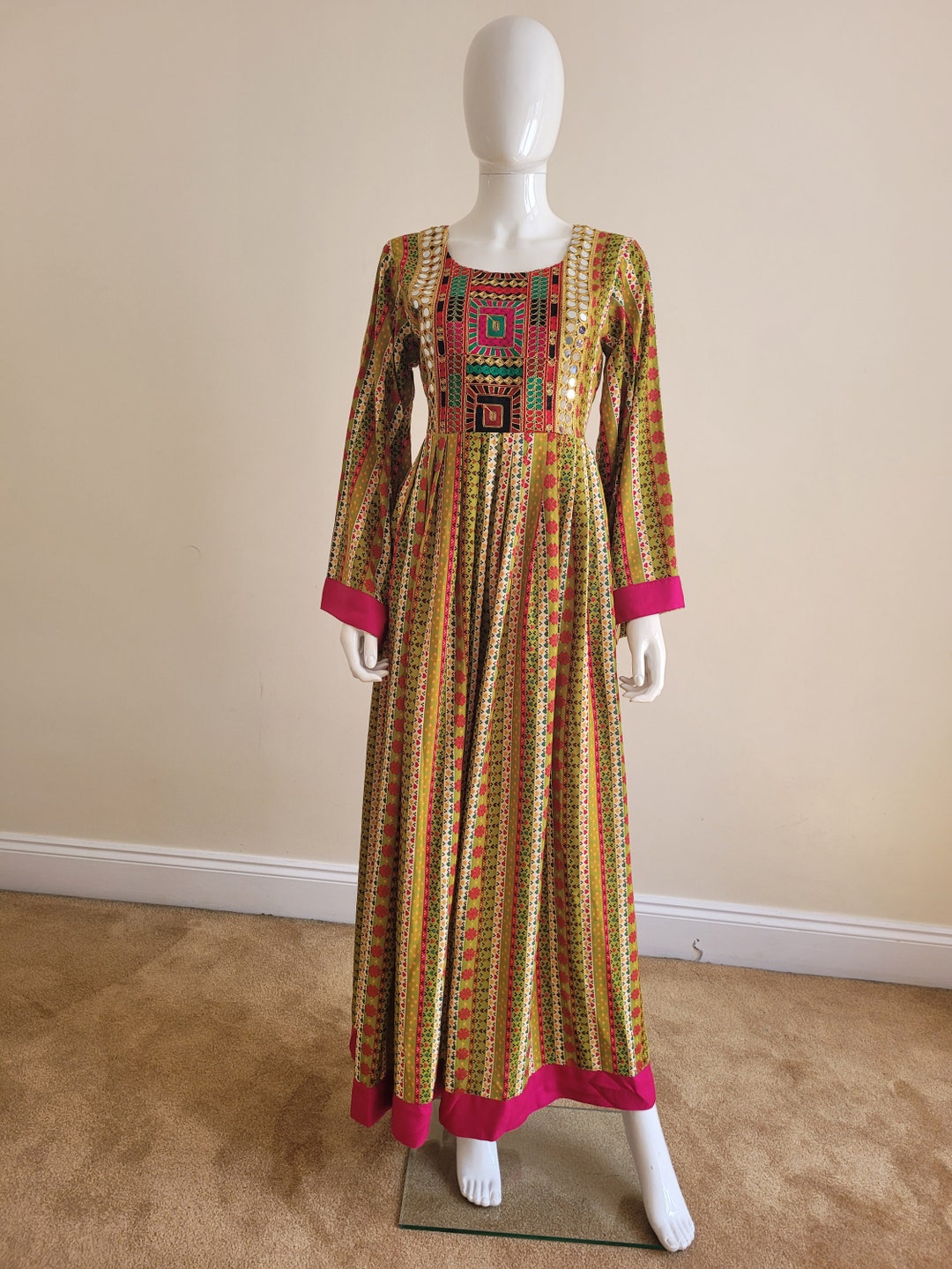 Maxi European Dress Arab Dress Afghani Maxi Asian Clothe M Size Dress ...