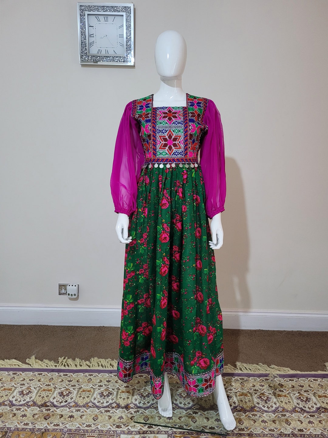 Maxi European Dress Arab Dress Afghani Maxi Asian Clothe M Size Dress ...