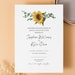 Sunflower Eucalyptus Wedding Invitation & RSVP Template, Rustic Boho ...