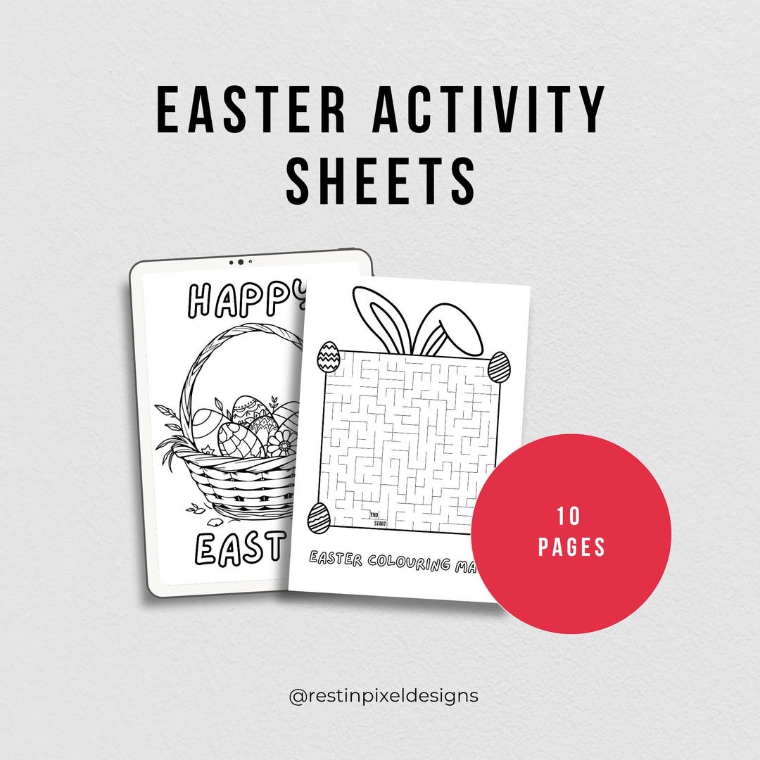 Printable Easter Activity Bundle for Kids 10 Pages- Fun & Educational ...