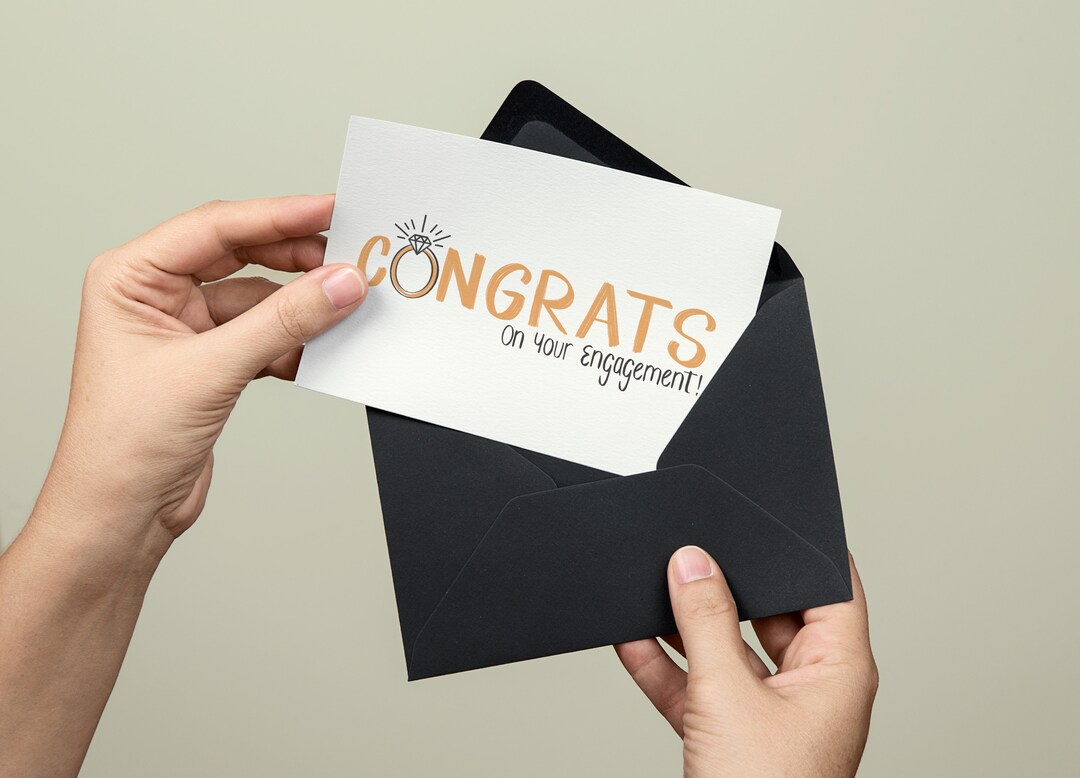 Printable Engagement Card Congratulations, Instant Download Engagement ...