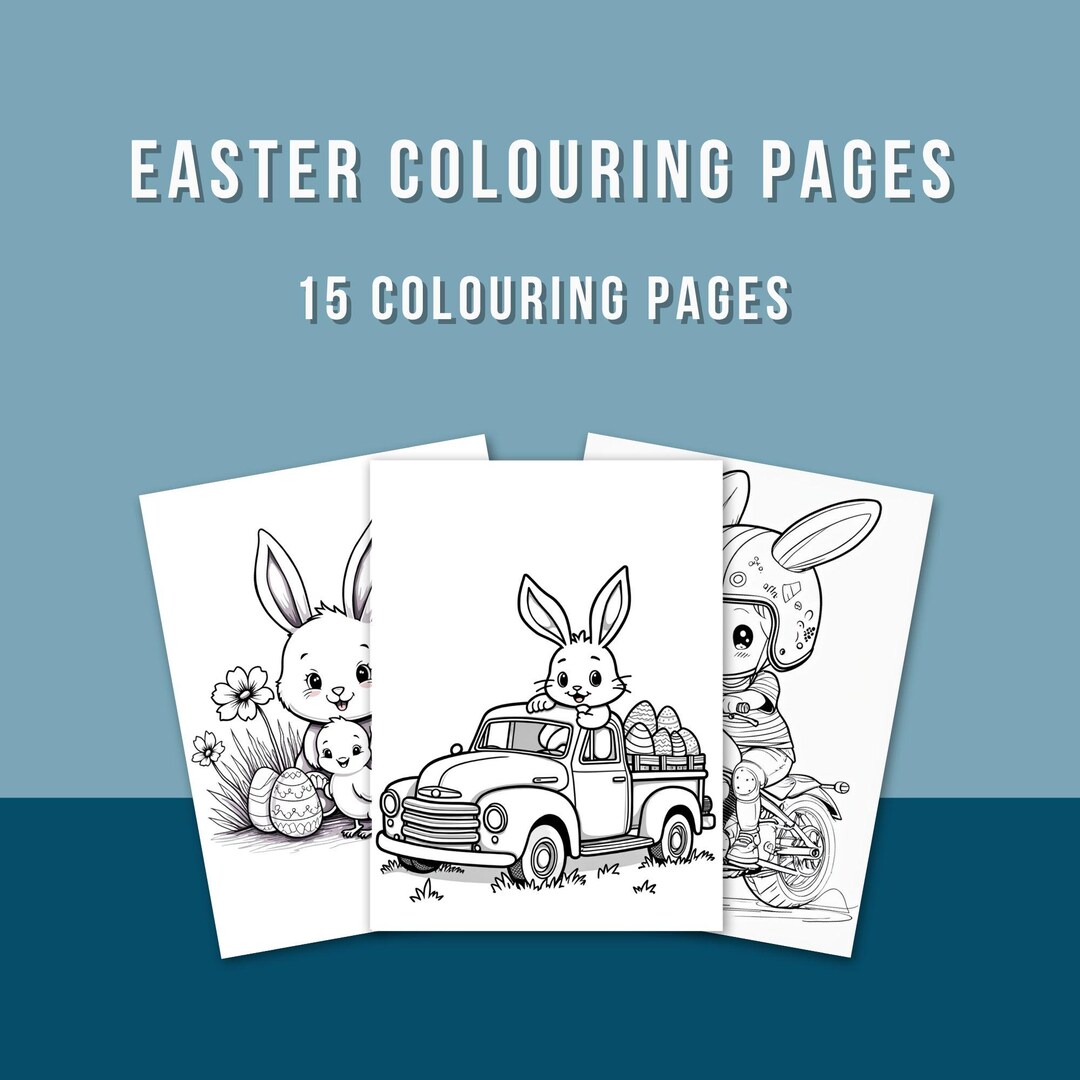 15 Kids Easter Colouring Pages Bundle - Printable Learning Activity ...