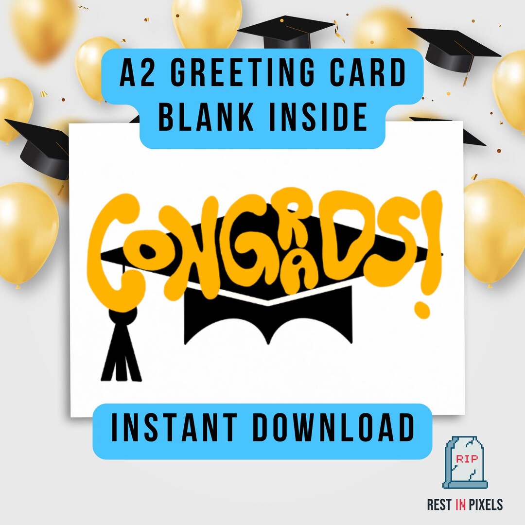 Hand Lettered Graduation Card, Printable Congrads Card, Minimalist ...