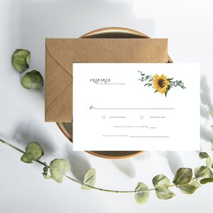 Sunflower Wedding Invitation Suite With Photo, Rustic Summer Wedding ...
