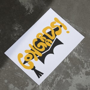 Hand Lettered Graduation Card, Printable Congrads Card, Minimalist ...