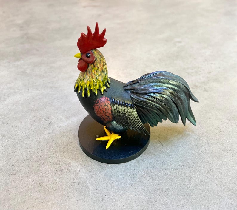 Hand Painted Chicken Figurine / Ornament - Light Rhode Island Red Hen ...