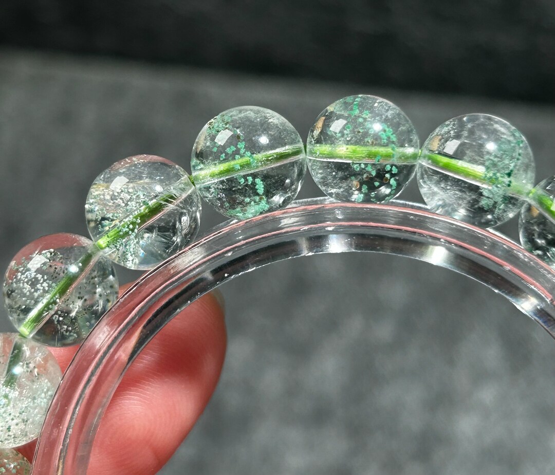 Natural Emerald Phantom Quartz Bracelet - Etsy