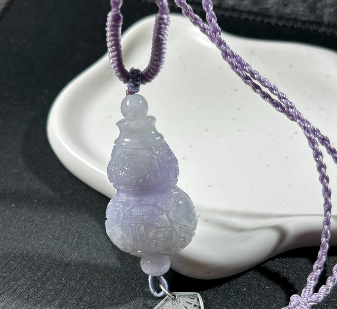 Certified Natural Purple Gourd ( Hulu) Jadeite Pendant Necklace - Etsy