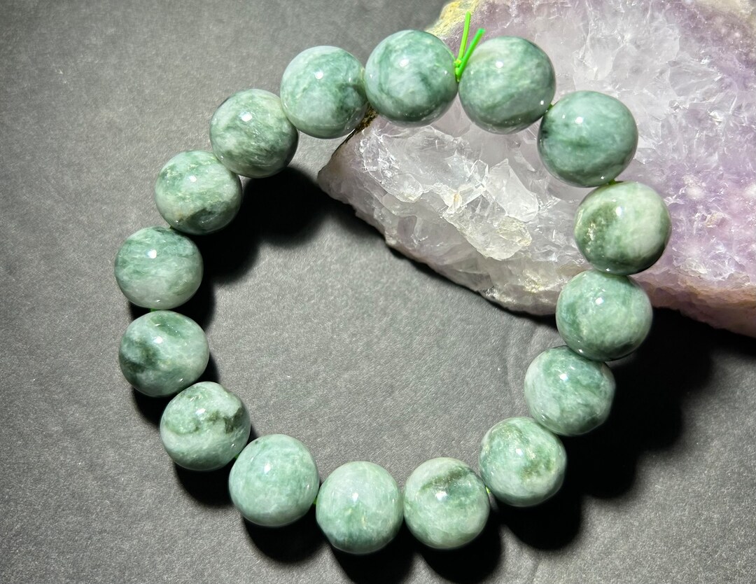 Certified Natural Burma Green Mix Color Jadeite Jade Bracelet - Etsy UK