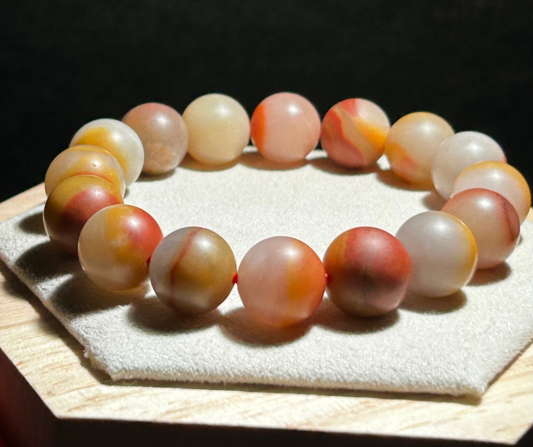 Natural Tri-color Nephrite Jade Bracelet - Etsy