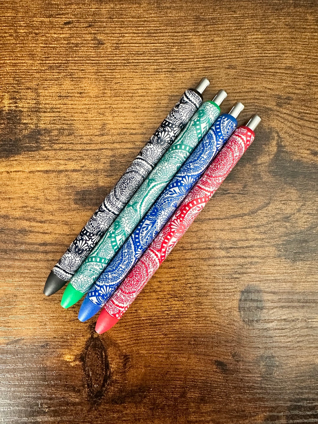 Cuss Word Mandala Pens, Set of 4, Red, Black, Blue, Green, Hidden Cuss ...