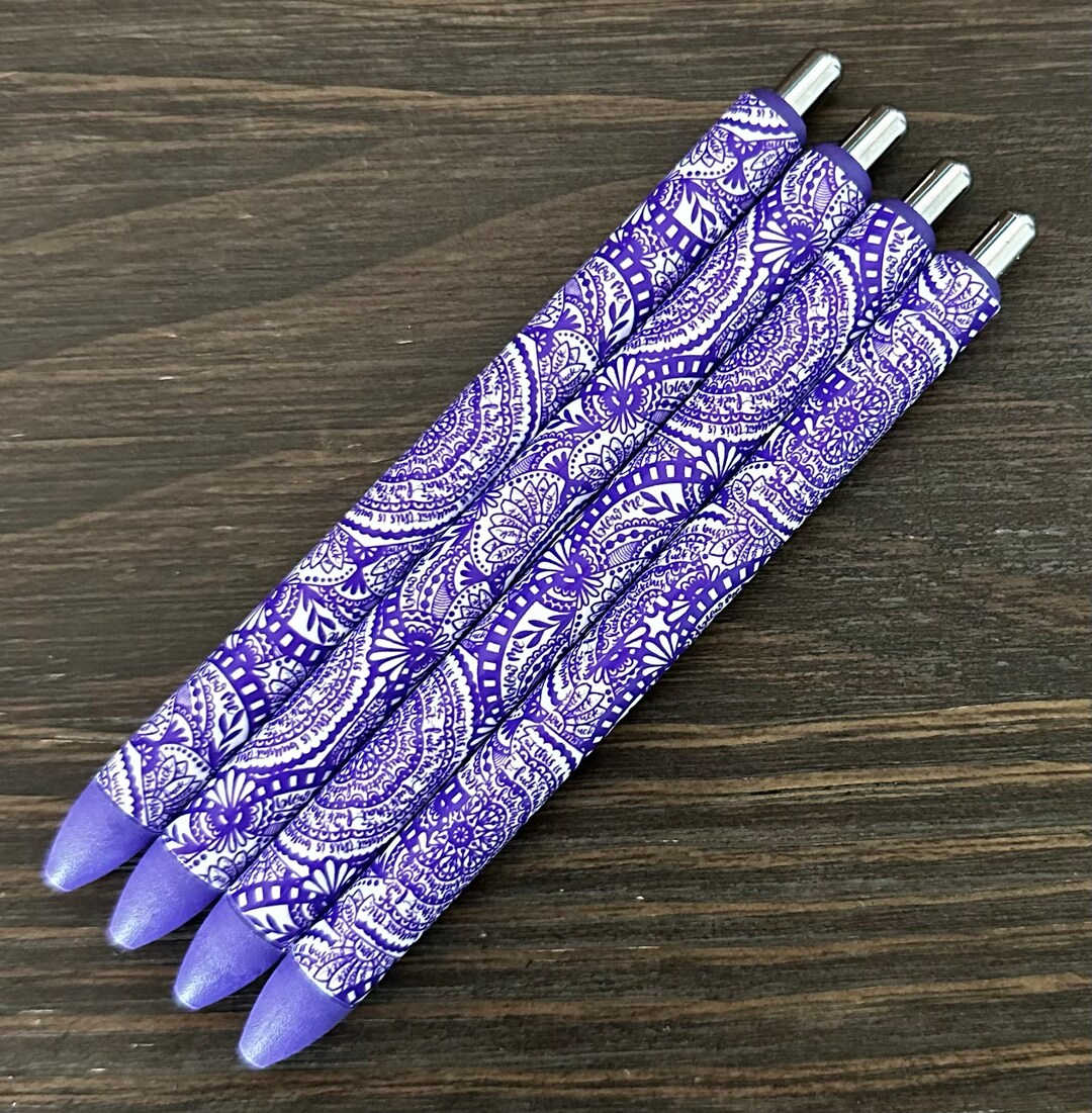Purple Cuss Word Mandala Pen, Hidden Cuss Words, Snarky Pens, Epoxy Gel ...