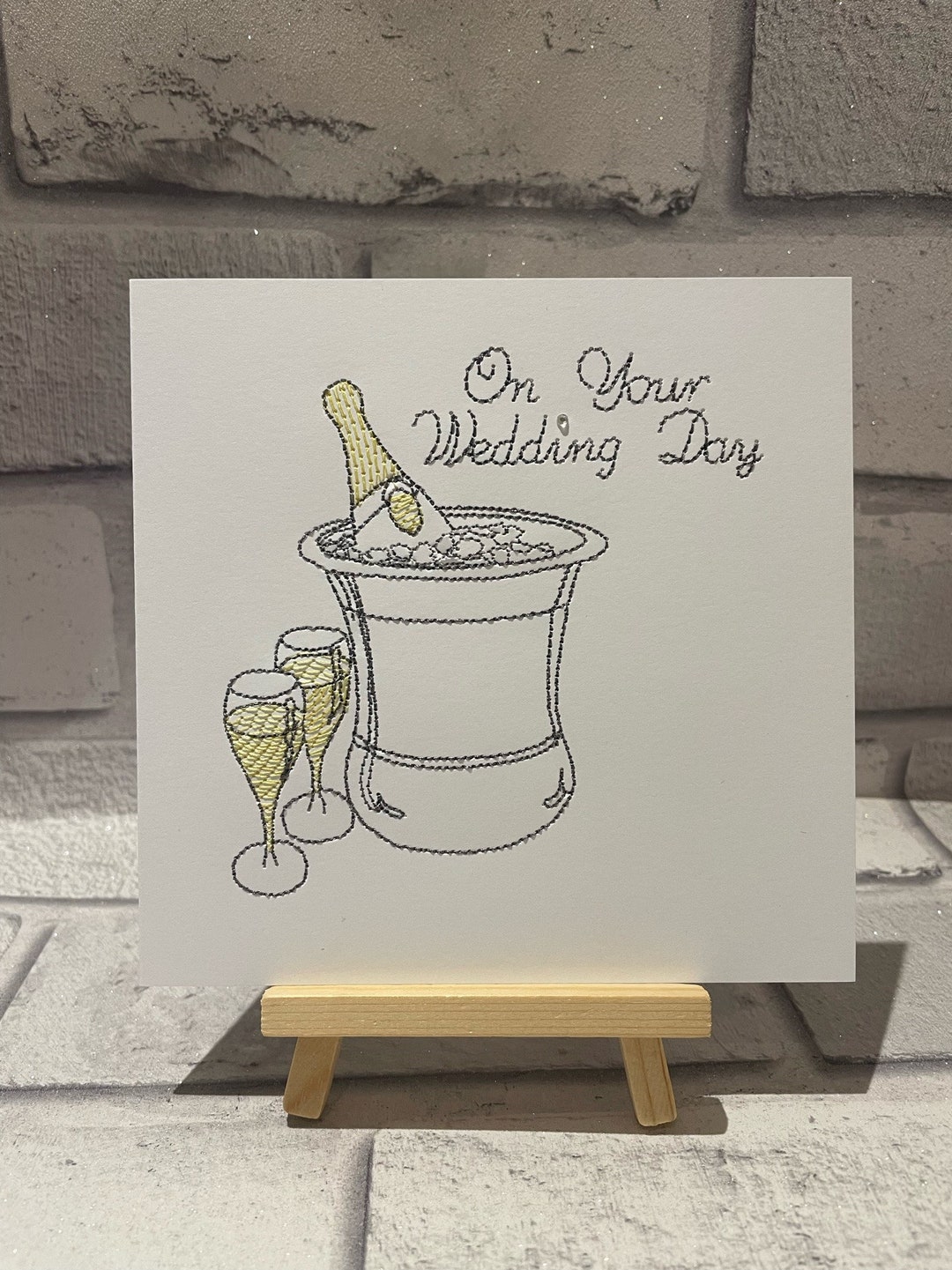 Handmade Machine Embroidered Card - Etsy