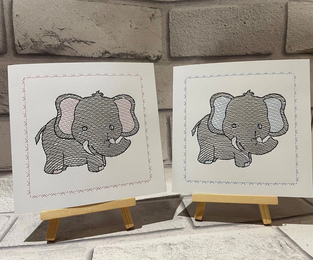 Handmade Machine Embroidered Card - Etsy